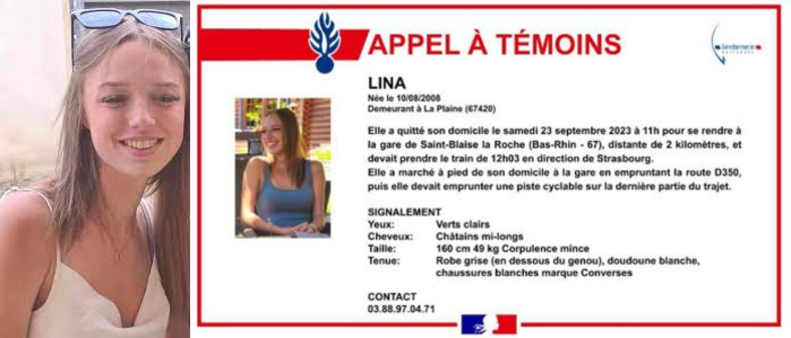 Disparition de Lina, 15 ans, à Plaine (Bas-Rhin) : sa mère lance un appel bouleversant et l ...